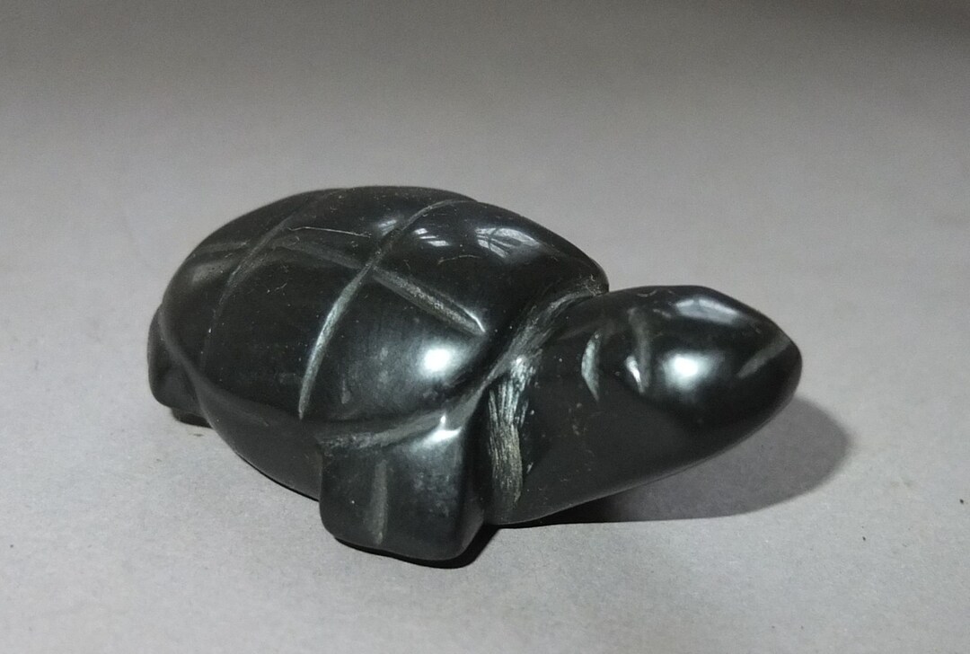 Black Obsidian Stone Turtle Statue From Nepal, Hindu Folk Traditional ...