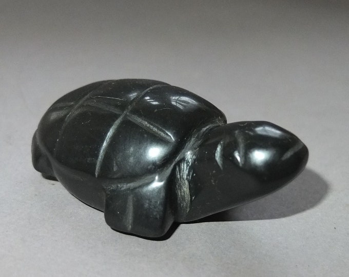 Black Obsidian Stone Turtle Statue From Nepal, Hindu Folk Traditional ...