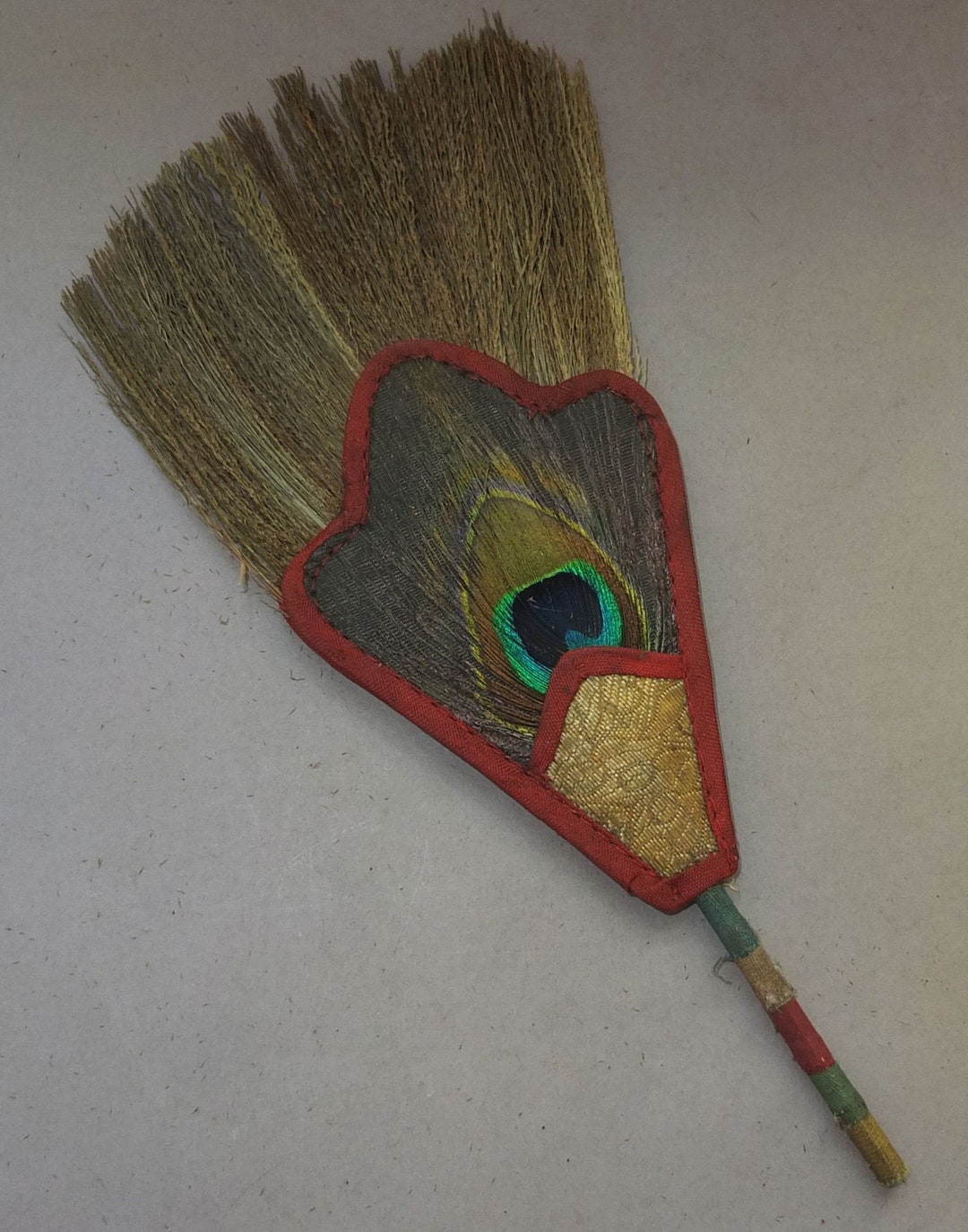Ritual Peacock Feather Frond Nepal, Ethnic Folk Textile Art Asia, FREE ...