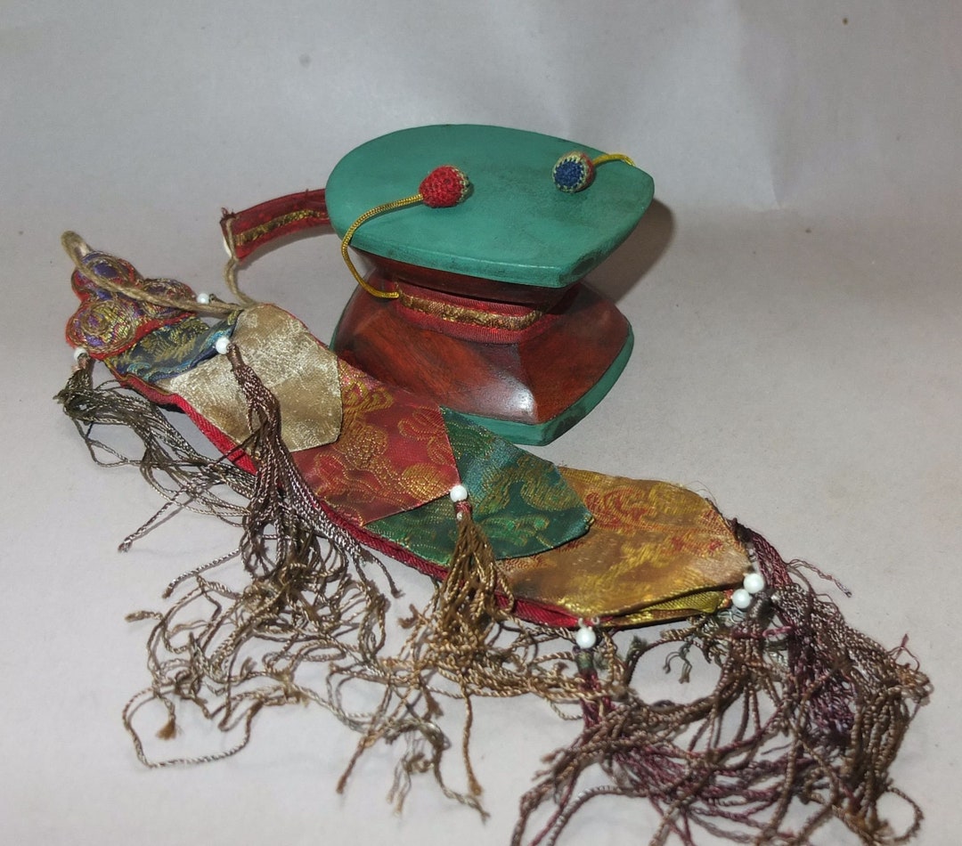 Hinduist Shiva Deity Drum or Tibetan Buddhist Damaru From Nepal or ...