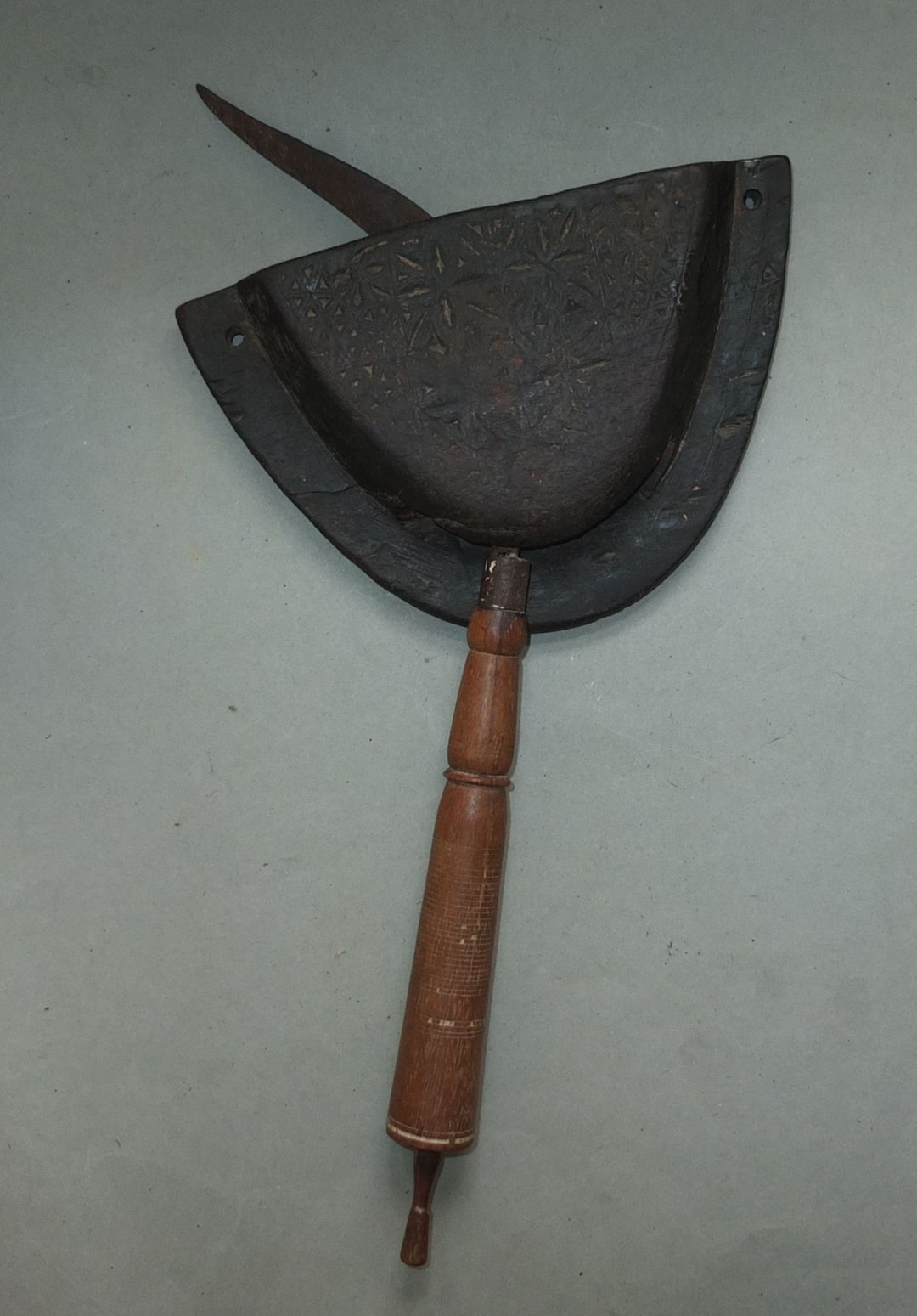 Old Large Iron Farmer Sickle With Hand-wrought Blade Wooden Handle ...