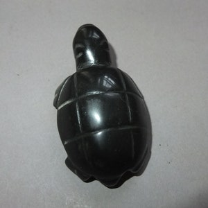 Black Obsidian Stone Turtle Statue From Nepal, Hindu Folk Traditional ...