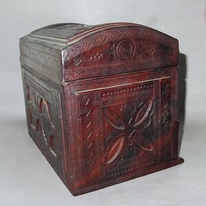 Indian Wooden Jewelry Box Covered With Embossed Leather, Tribal ...