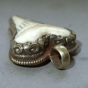 Bone Amulet Pendant With Metal Mounting From Nepal, Tribal Folk Jewelry ...
