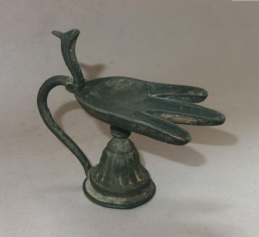 Antique Ritual Hindu Bronze Oil Lamp With Naga for Hindu Puja From ...