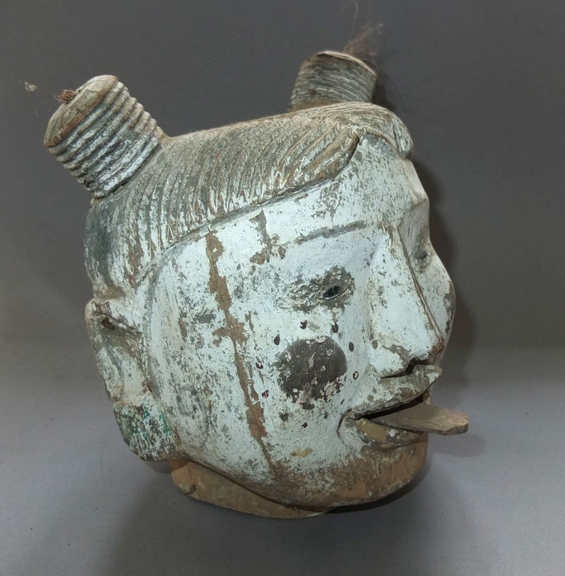 Old Traditional Wooden Female Puppet Head With Movable Tongue - Etsy