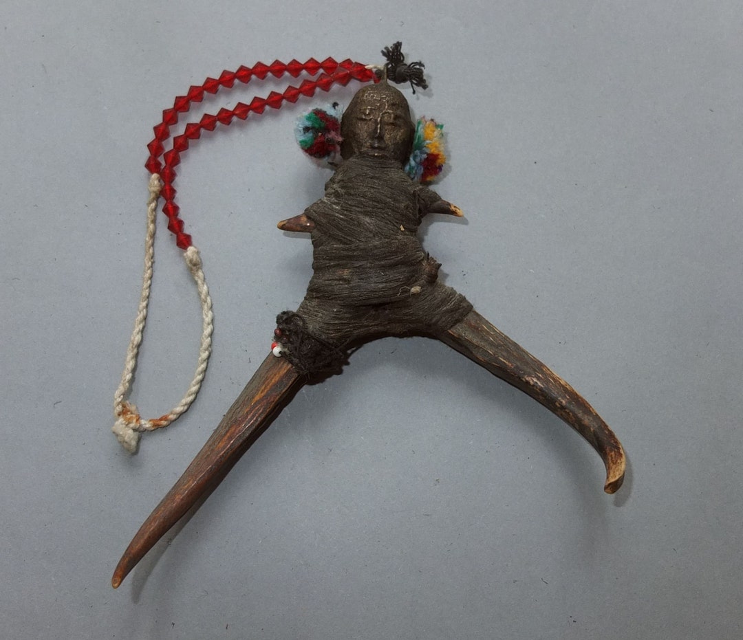 Outstanding Large Naga Metal and Horn Pendant Burma, Glass Beads, FREE ...