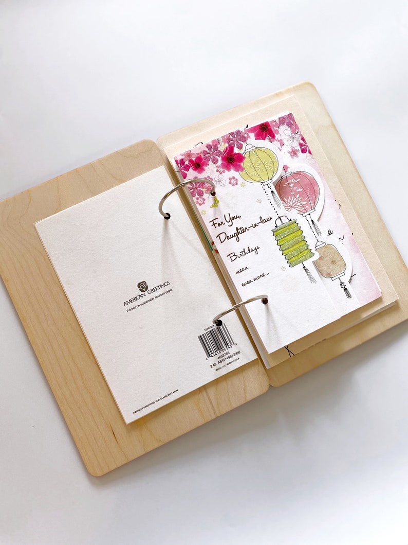 Birthday Card Keeper Wooden Personalized Card Keeper Card Storage Card ...