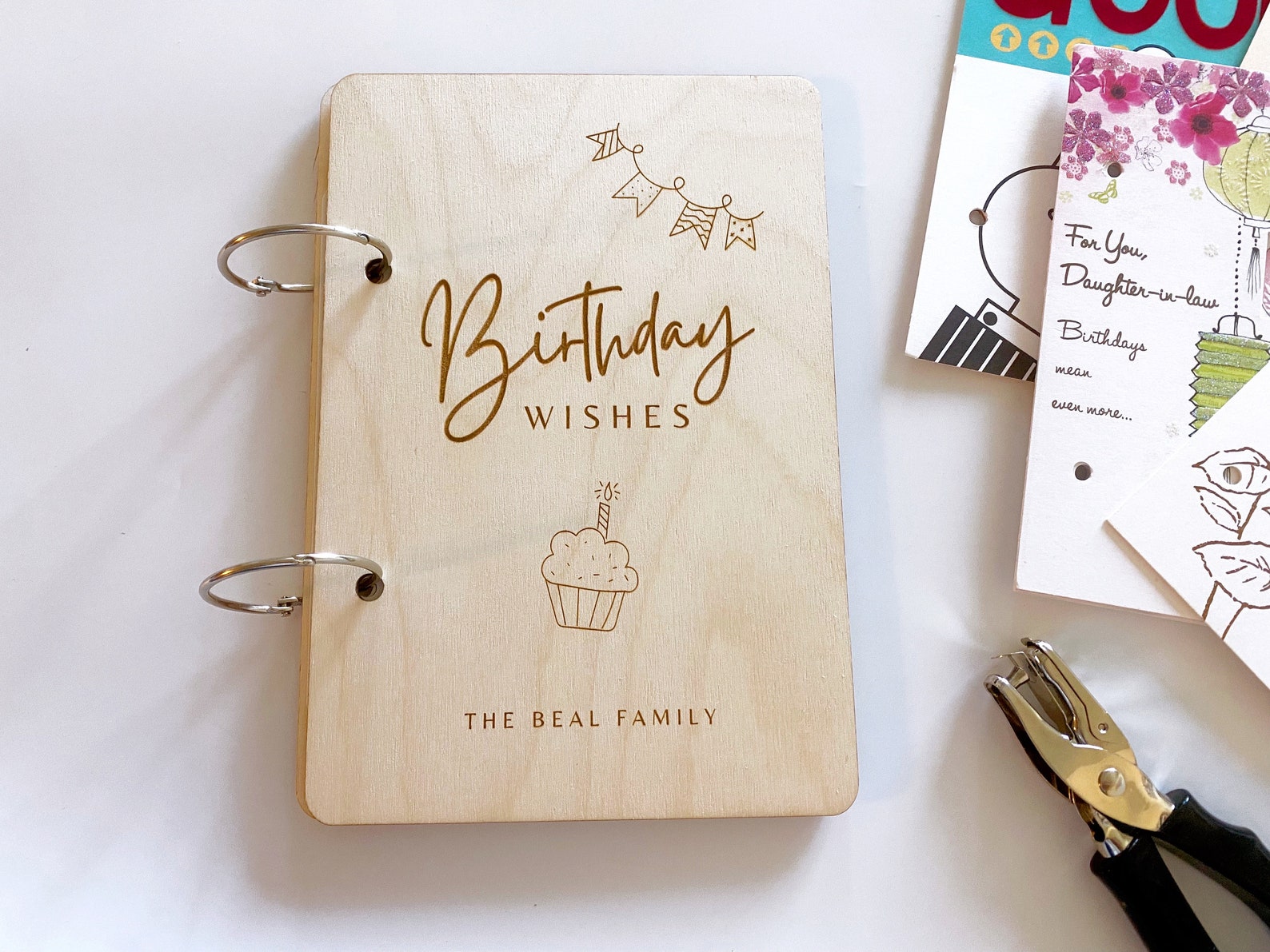 Birthday Card Keeper Wooden Personalized Card Keeper Card Storage Card ...
