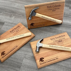 Award Plaque, Personalized Hammer Plaque, Engraved Hammer, Custom ...