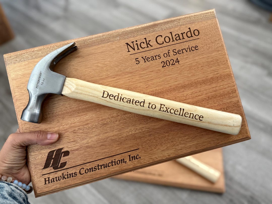 Award Plaque, Personalized Hammer Plaque, Engraved Hammer, Custom ...