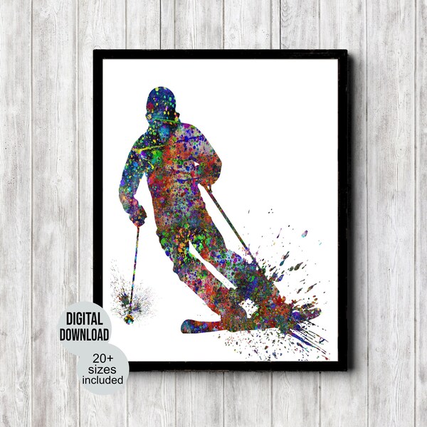Skier Silhouette - Etsy