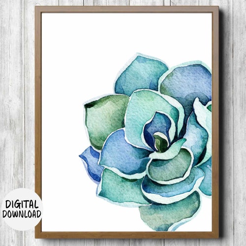 Printable Succulent Poster Watercolor Plant Print - Etsy