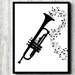 Printable Music Art Poster Trumpet Wall Art Music Notes | Etsy