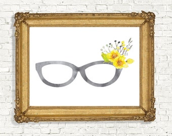 Eyeglasses Wall Art Printable Optician / Optometrist Gift | Etsy