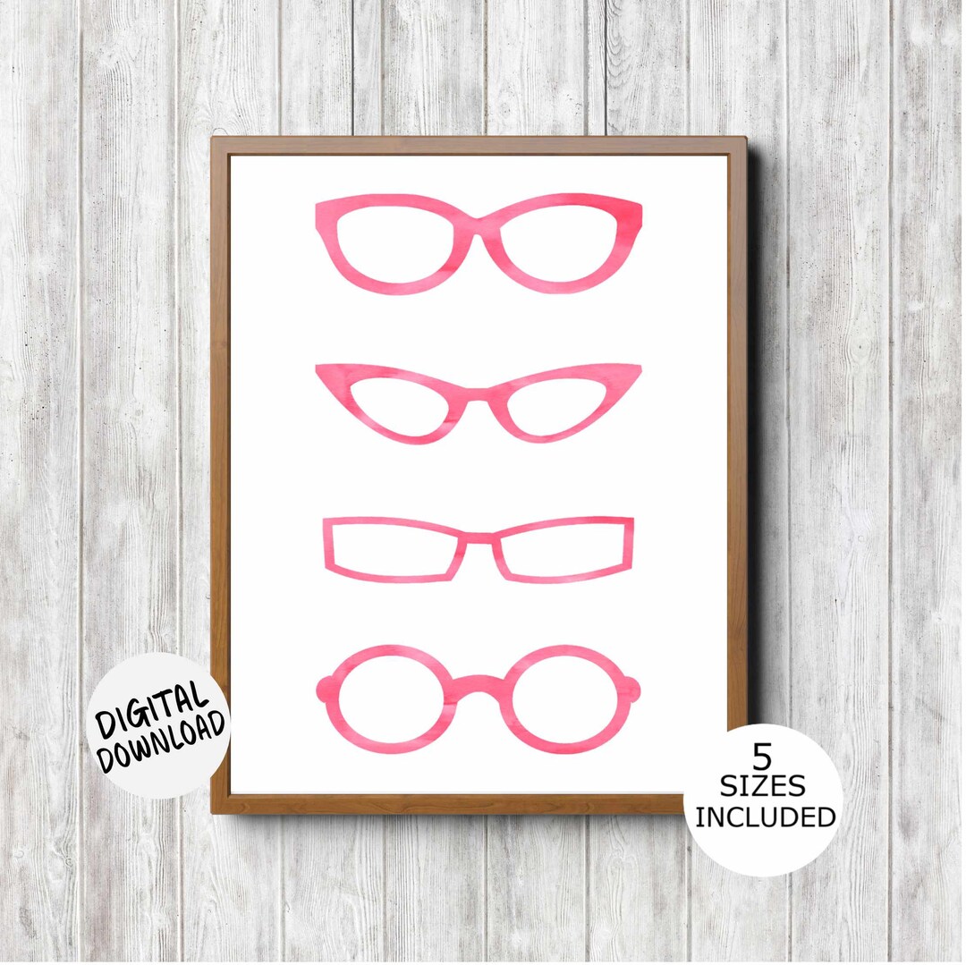 Eye Glasses Printable Wall Decor -optometrist /optician Gift ...