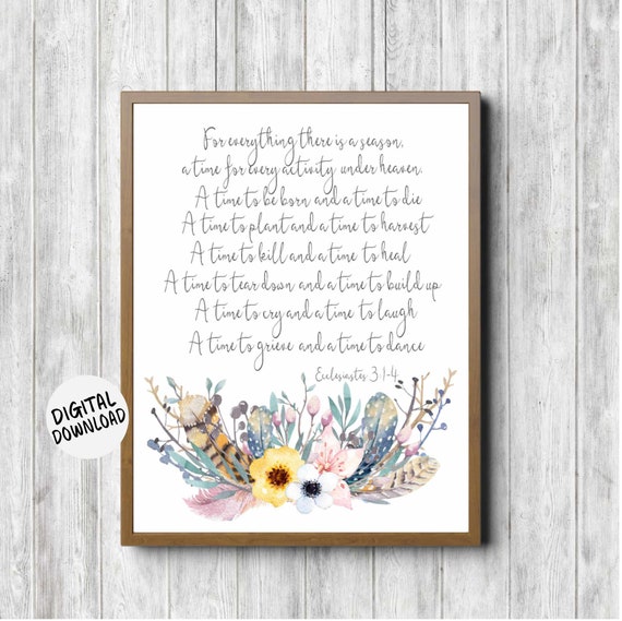 Printable Scripture Wall Art Rustic /boho Watercolor Floral | Etsy