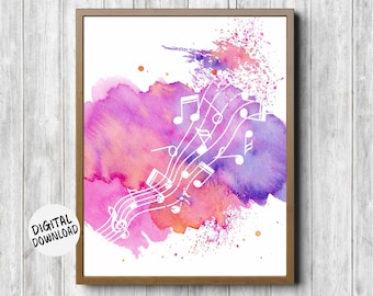 Watercolor Piano /music Printable Art Gift for Pianist/ | Etsy