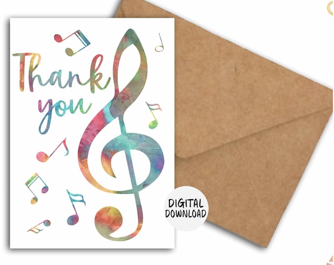 Music Teacher Printable Card, Instant Download, Thank You for Keeping ...