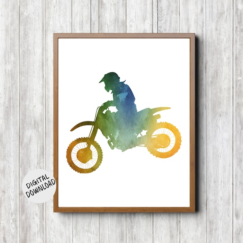 Dirt Bike Rider Poster Motor Sport Decor Motocross Poster - Etsy