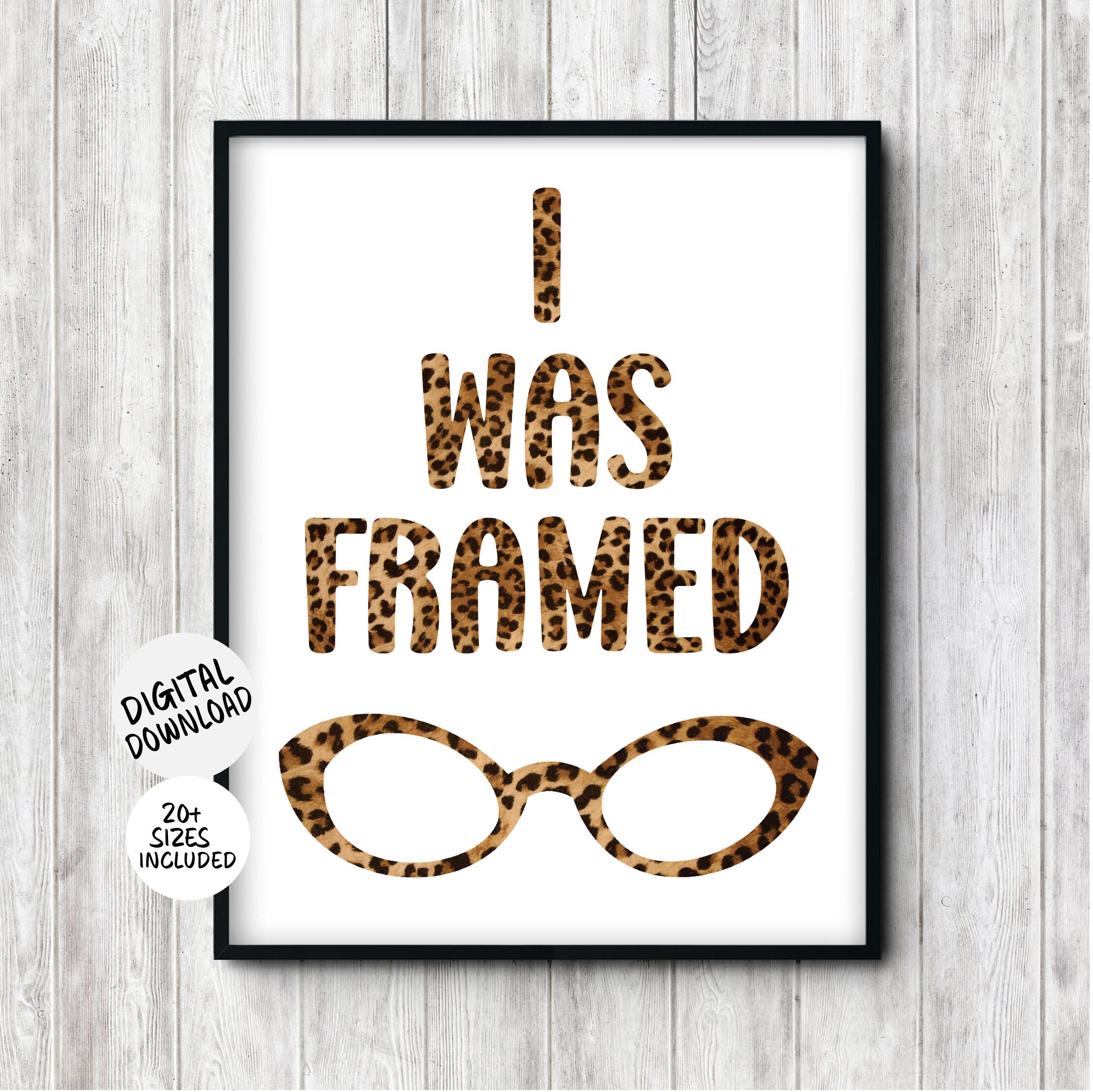Optometry Wall Art With Retro Eye Glasses & I Was Framed Pun Quote, Eye ...