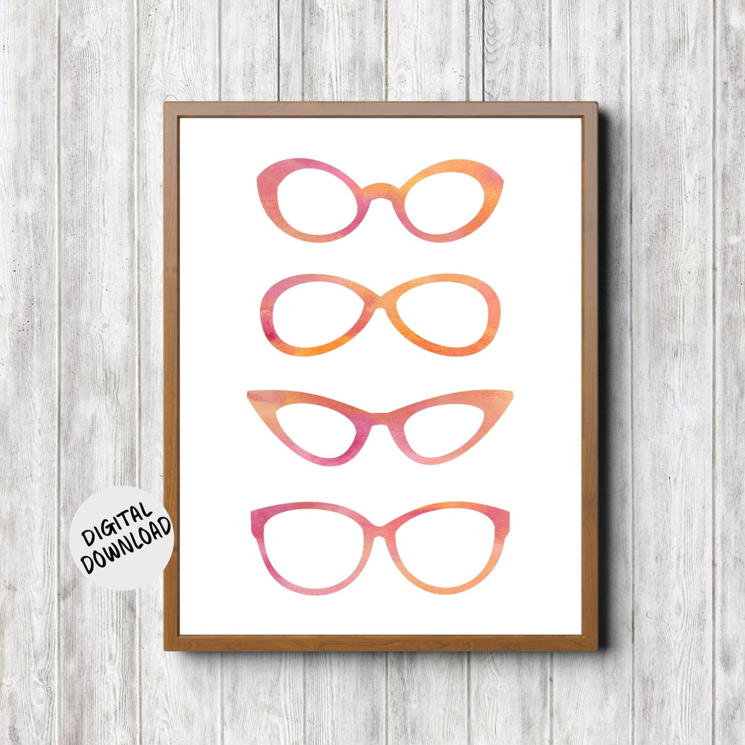 Printable Eye Glasses Wall Art Optometrist /optician Print - Etsy
