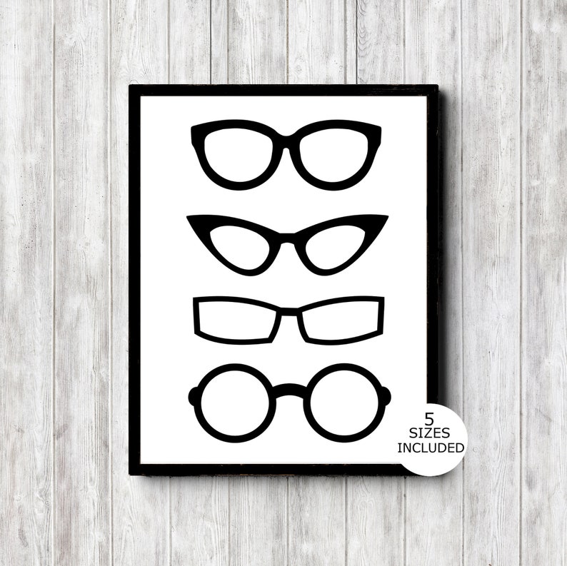 Eyeglass Printable Wall Decor Spectacles Wall Art Eye | Etsy