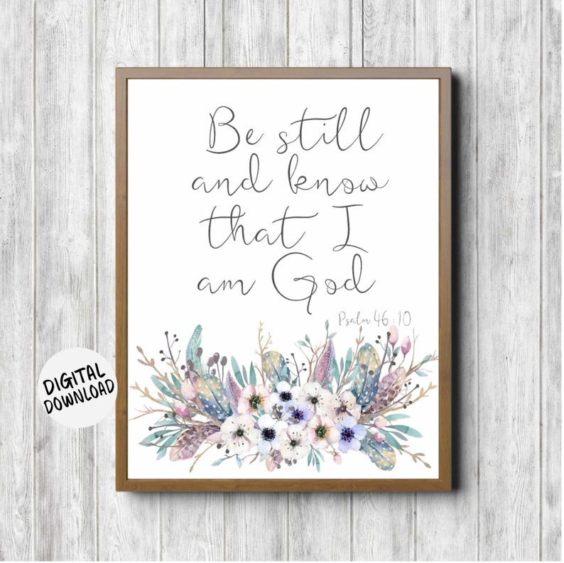 Psalm 46 : 10 Rustic Printable Watercolor Scripture - Etsy