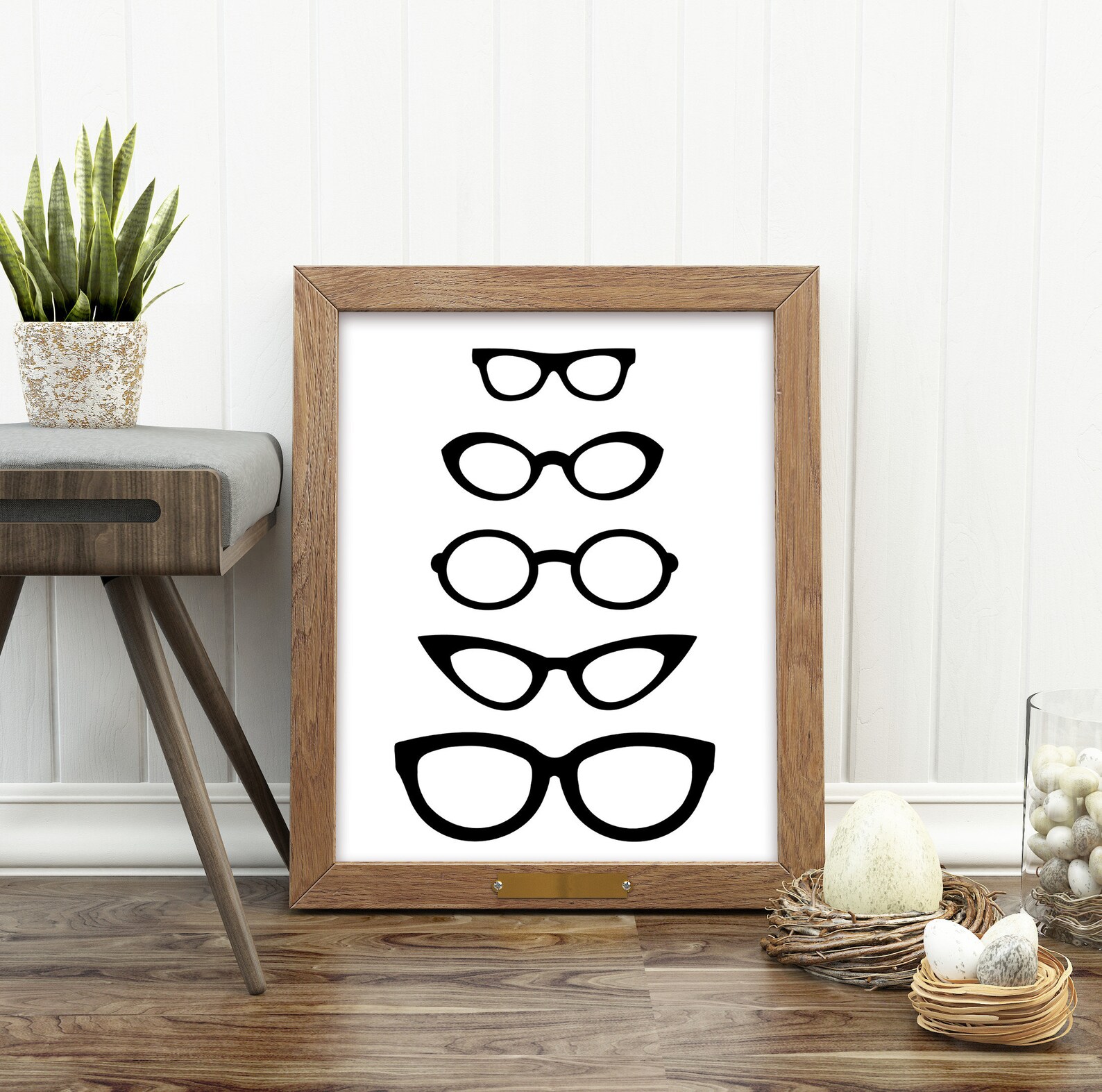 Black Eyeglasses Printable Wall Decor Gift for Optician / - Etsy