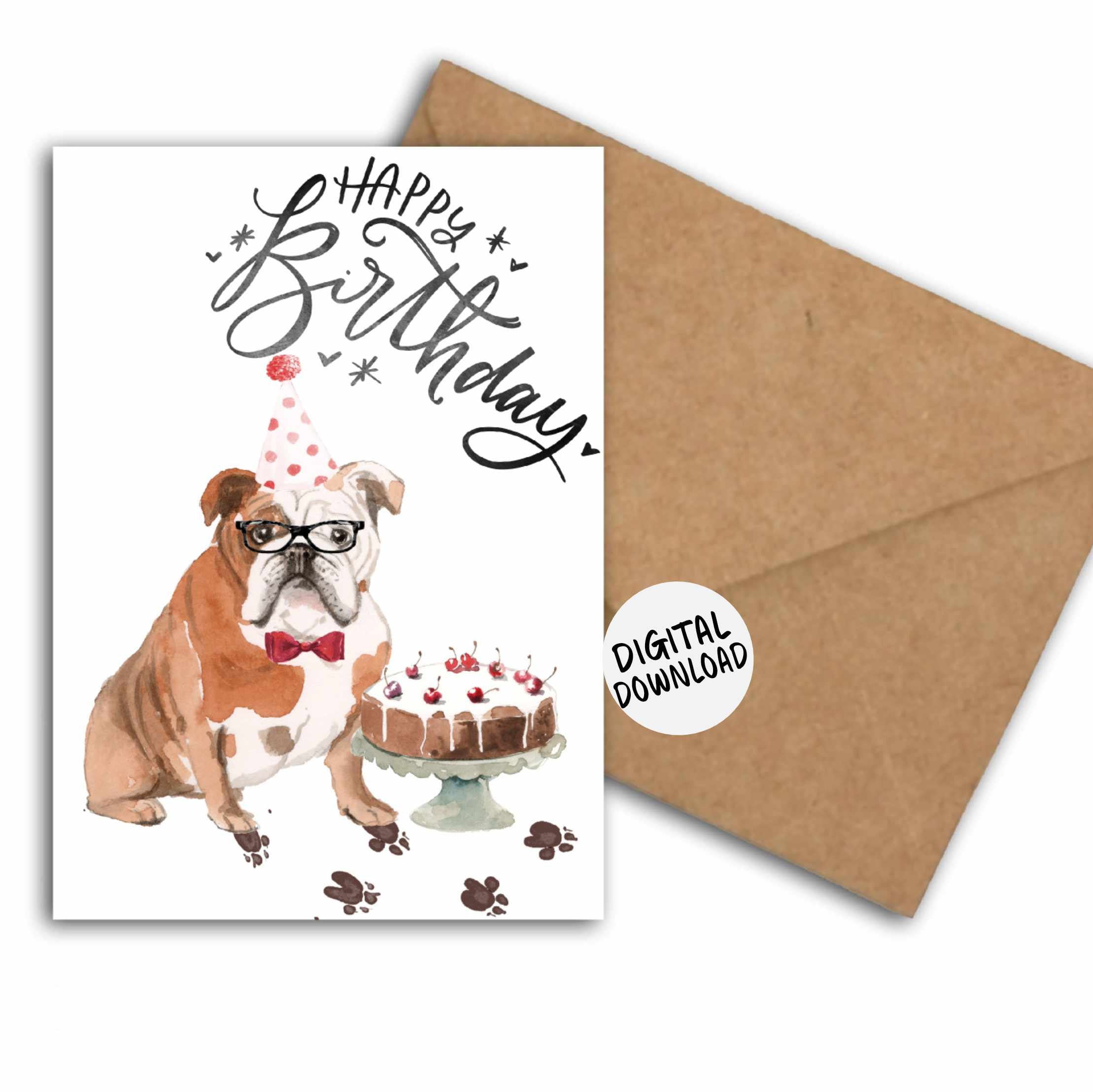 Happy Birthday Bulldog Card