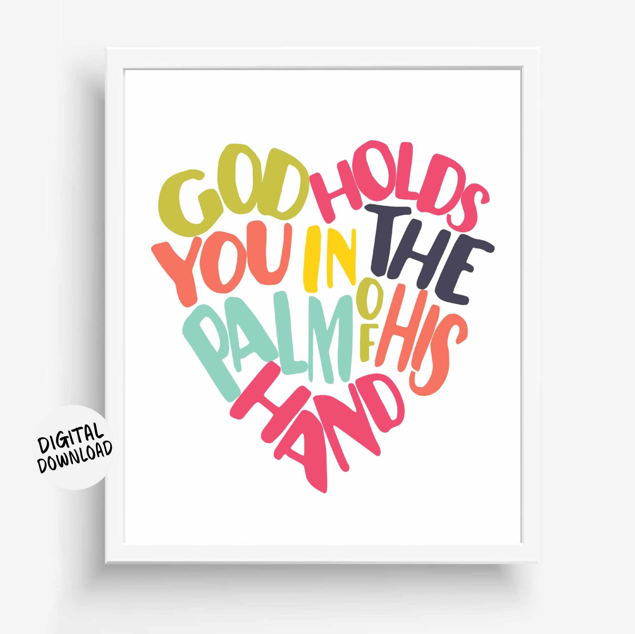 Printable Sunday School Decor Poster - Scripture Nursery Sign - God ...