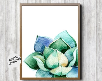 Printable Succulent Poster Watercolor Plant Print | Etsy