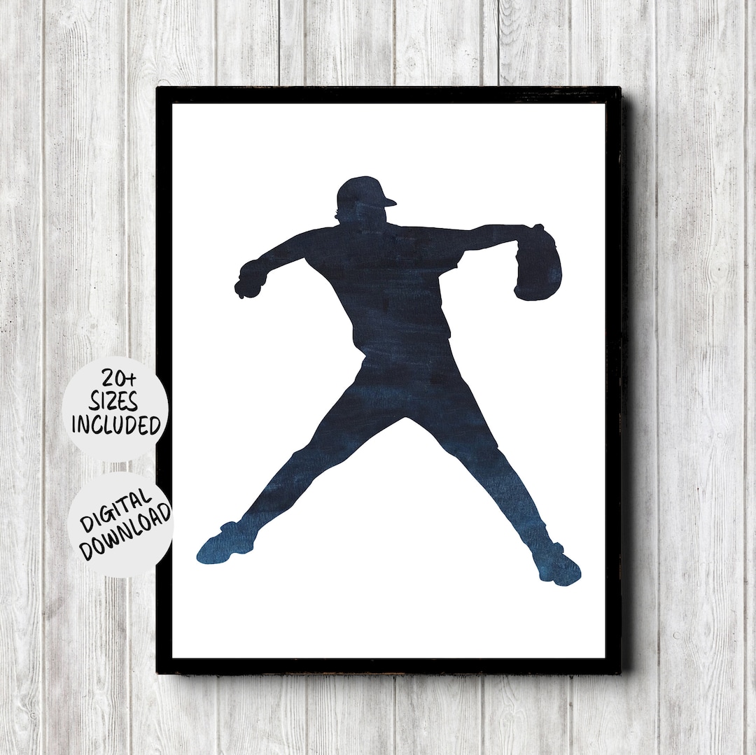 Printable Baseball Fielder Poster for Teen Room Decor, Sports Wall Art ...