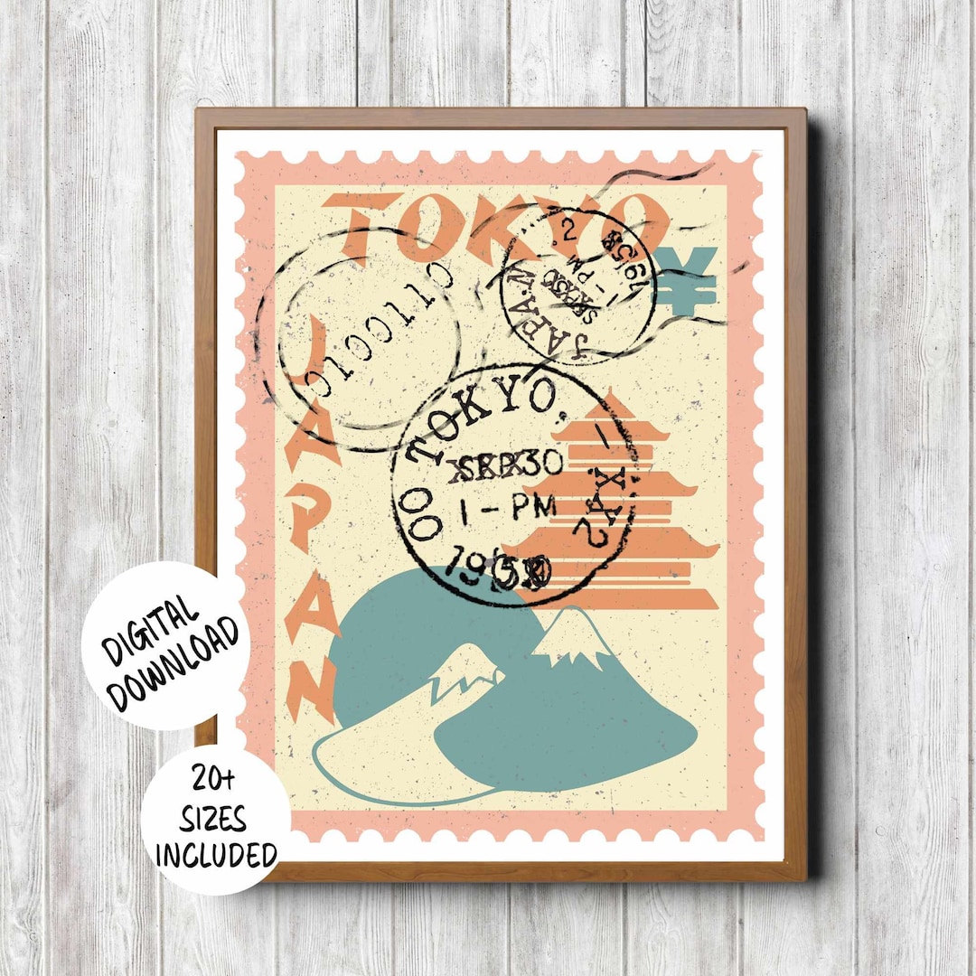 Printable Retro Tokyo Wall Art Travel Poster, Japandi Wall Art, Japan ...