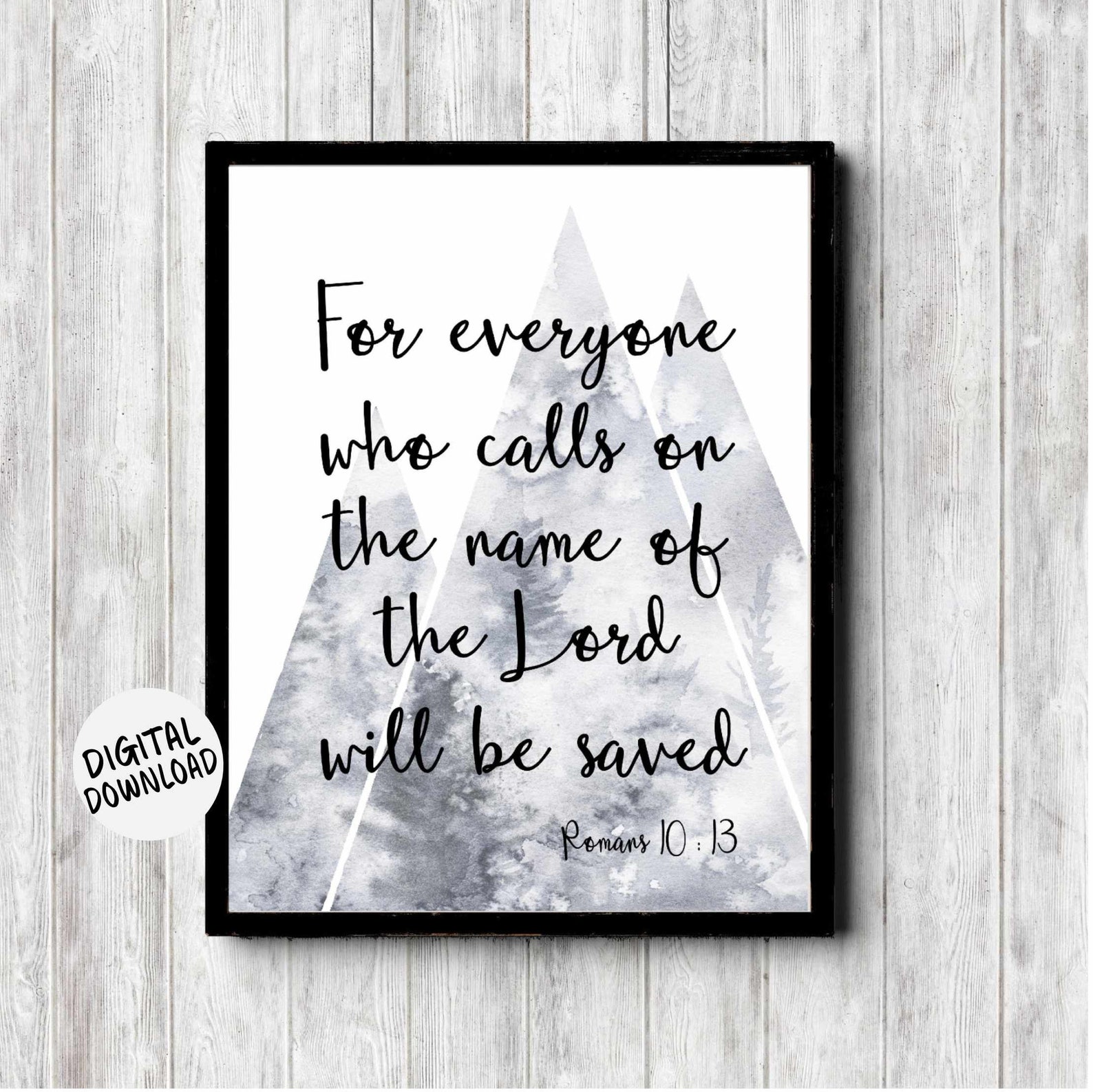Romans 10 : 13 Bible Verse Wall Art Printable Scripture on | Etsy