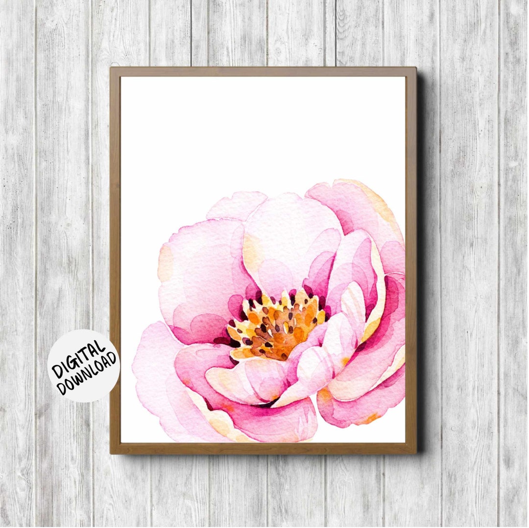 Single Large Flower Printable Picture - Girl Nursery/ Bathroom/ Bedroom ...