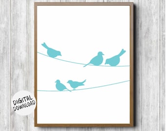 Three Birds Printable Wall Art Nursery / Kids Room Decor | Etsy