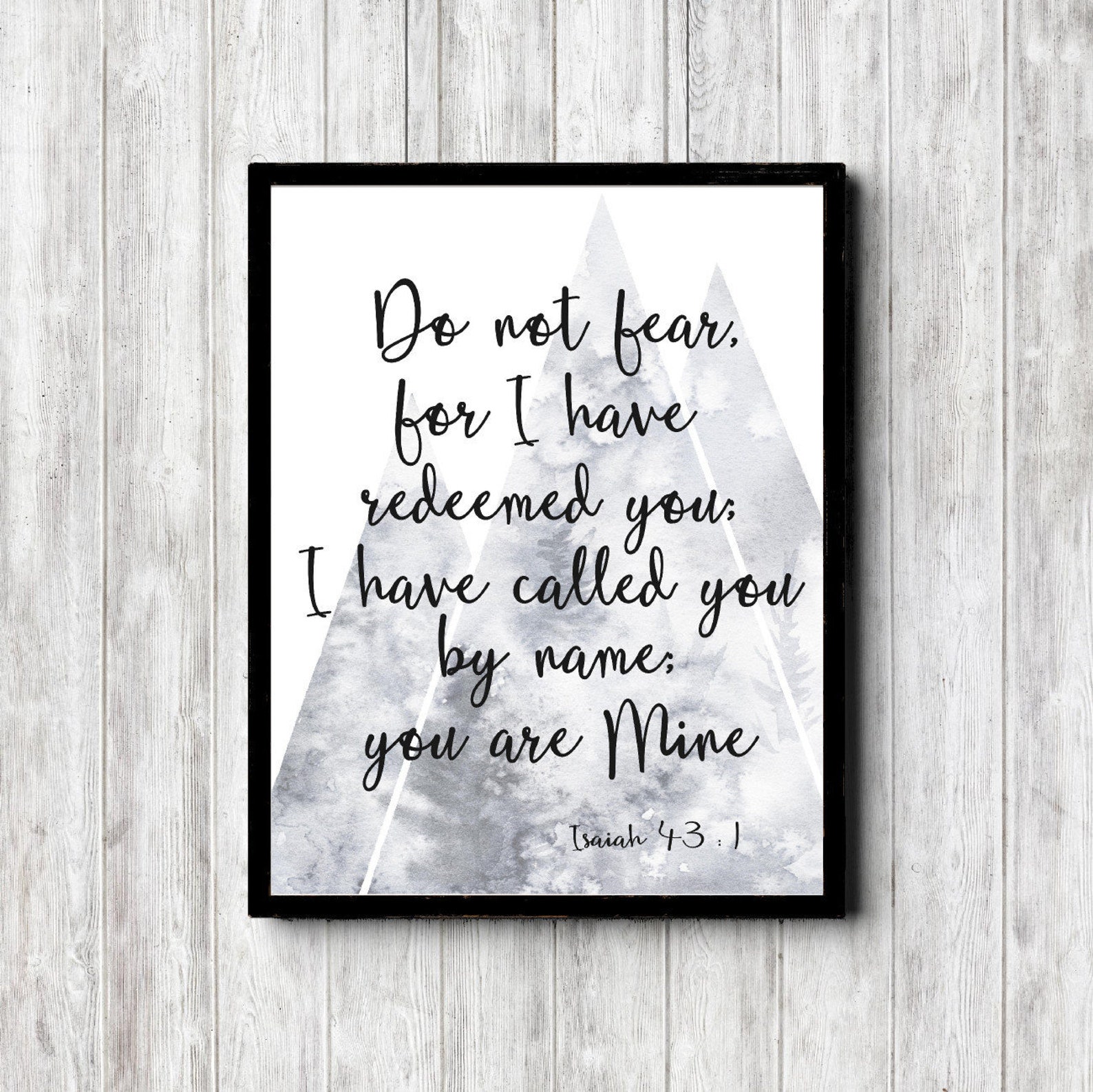 Printable Do Not Fear Scripture Wall Art Isaiah 43 : 1 Print | Etsy