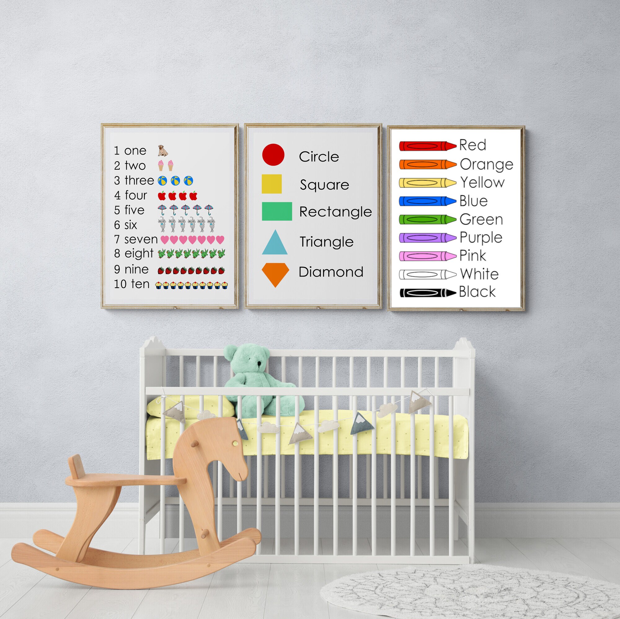 Printable Numbers Chart for Nursery / Kids Room /classroom - 1 - 10 ...