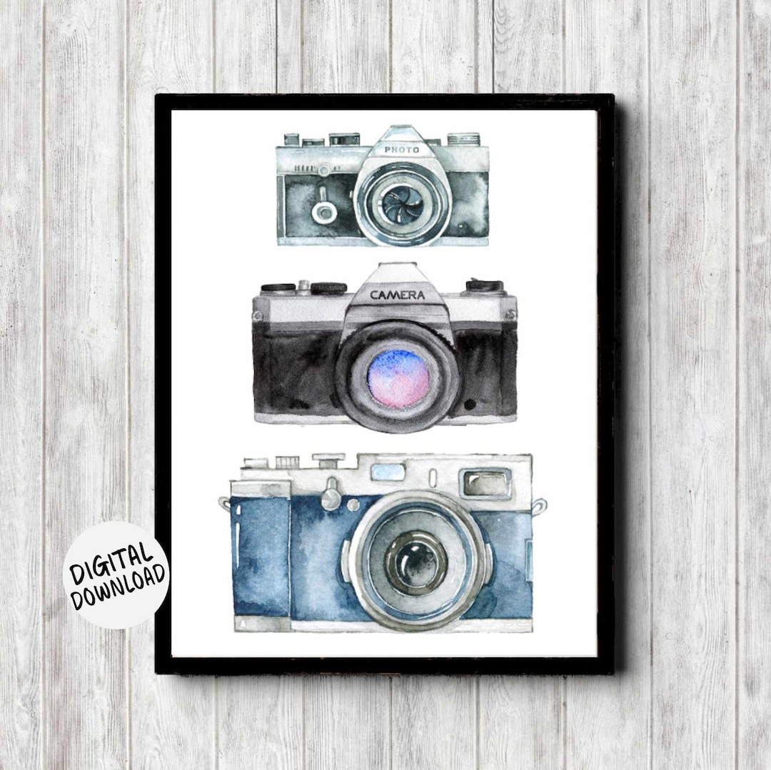 Instant Download - Watercolor Camera Art Print - Photographer Gift ...