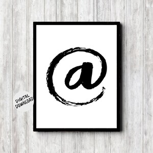 At Sign Printable Teen Room/ Office Wall Decor Minimalist - Etsy