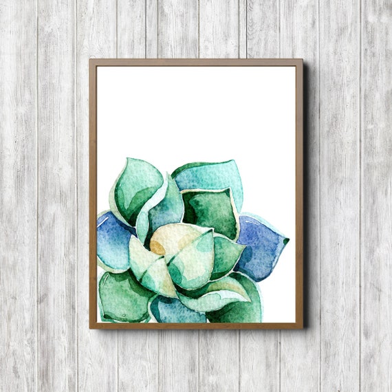 Printable Succulent Poster Watercolor Plant Print | Etsy