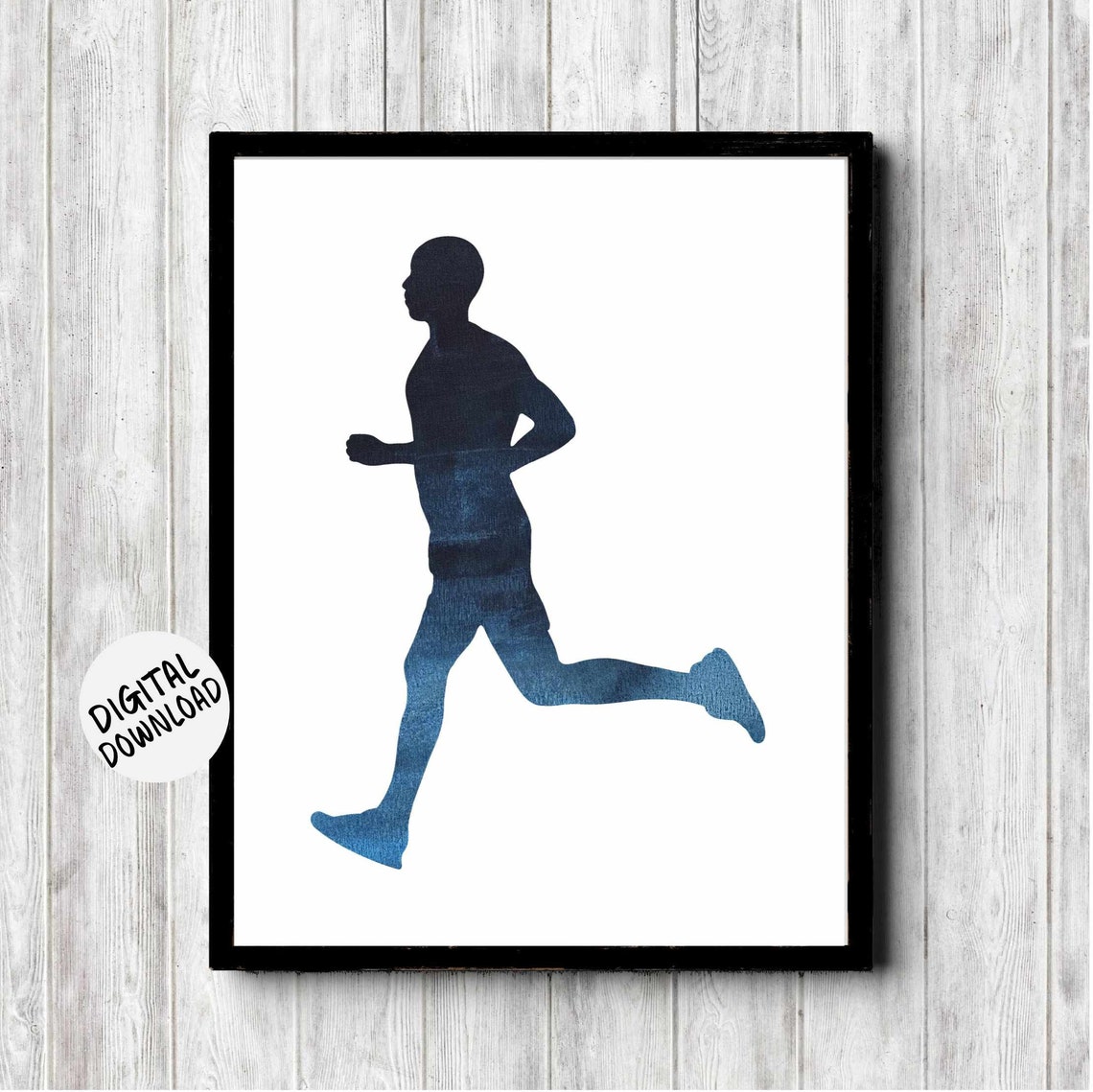 Printable Track Runner Wall Art - Athlete Silhouette Teen Boy Room ...