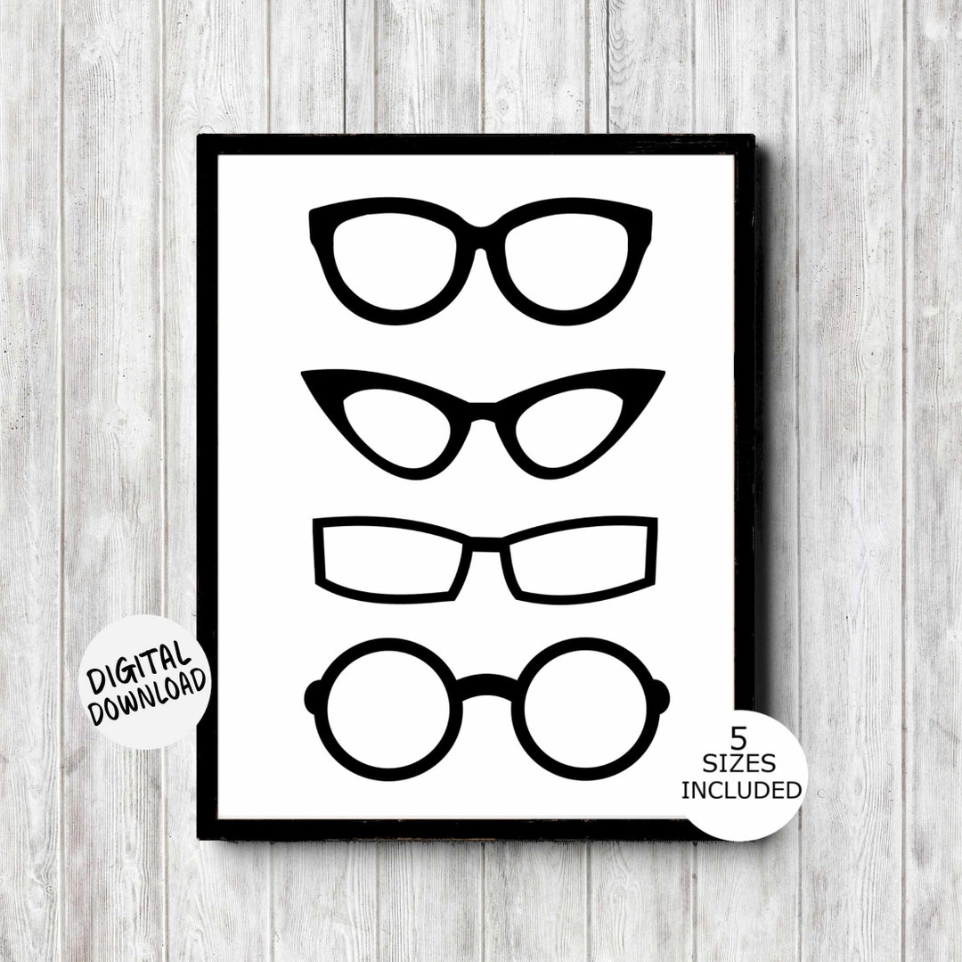 Eyeglass Printable Wall Decor - Spectacles Wall Art - Hipster Eye ...