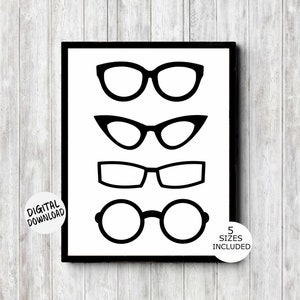 Eyeglass Printable Wall Decor - Spectacles Wall Art - Hipster Eye ...