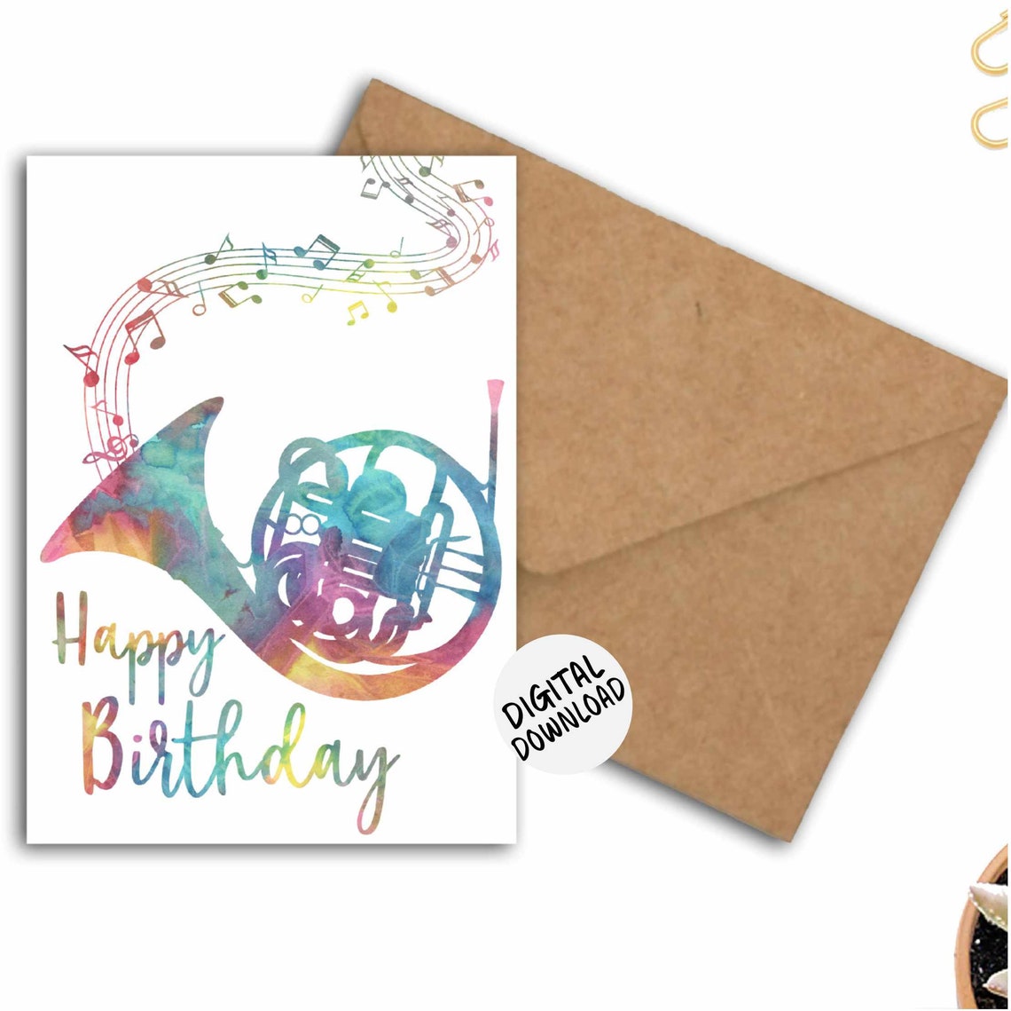 Music Printable Birthday Card for Music Lover /student - Etsy