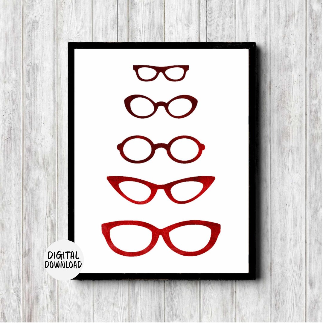 Watercolor Spectacles Printable Wall Art - Eyeglasses Print ...