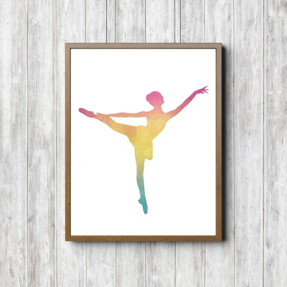 Colorful Ballerina Printable Wall Art Ballet Dancer Girl | Etsy