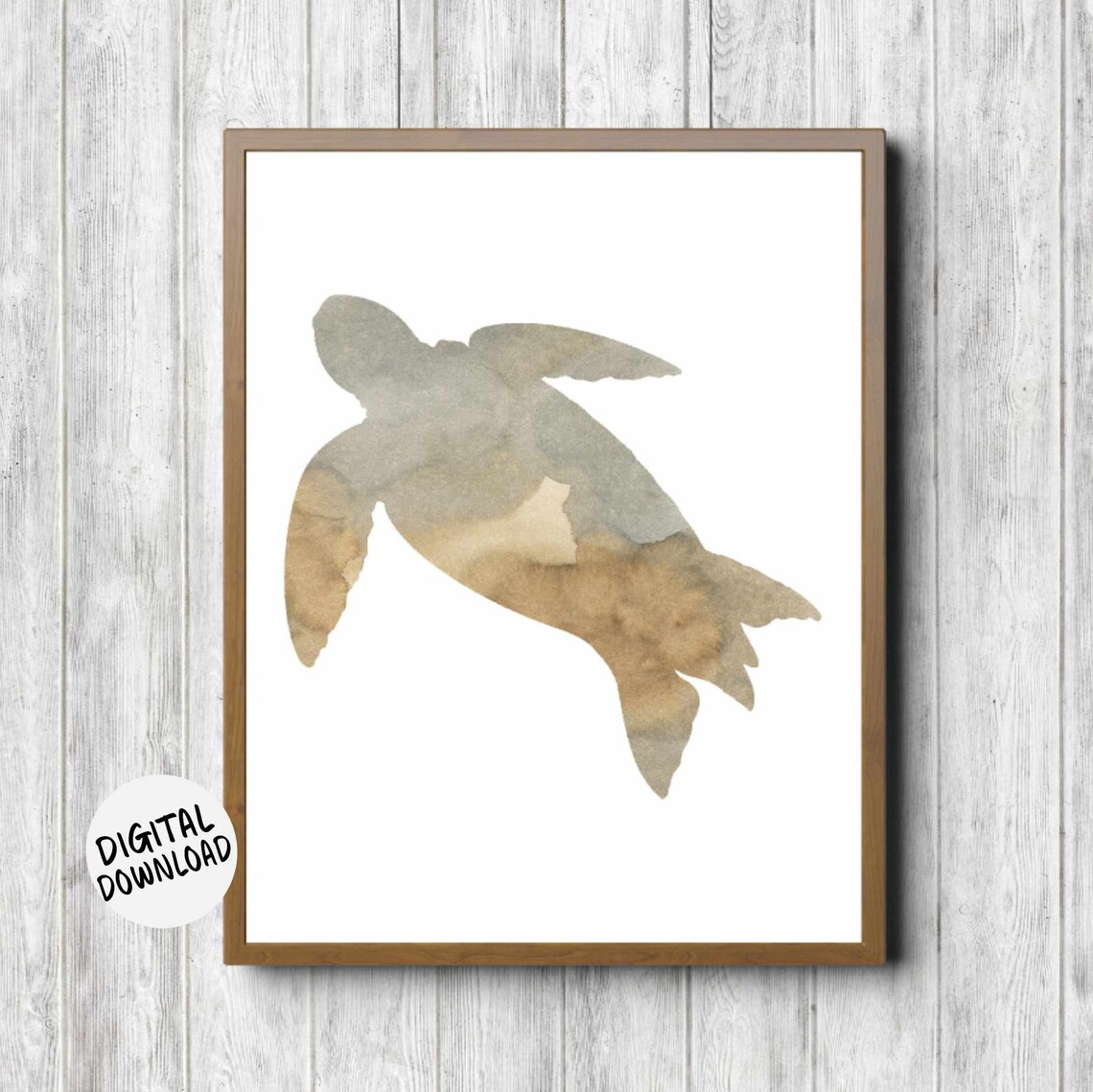 Watercolor Leatherback Printable Sea Turtle Wall Art rustic | Etsy