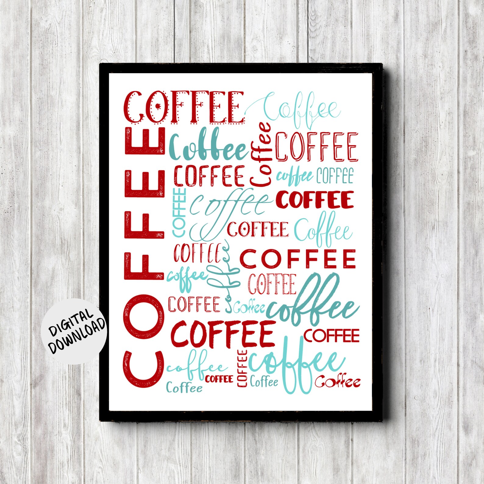 Coffee Shop Decor Sign Printable Kitchen Subway Wall Art - Etsy